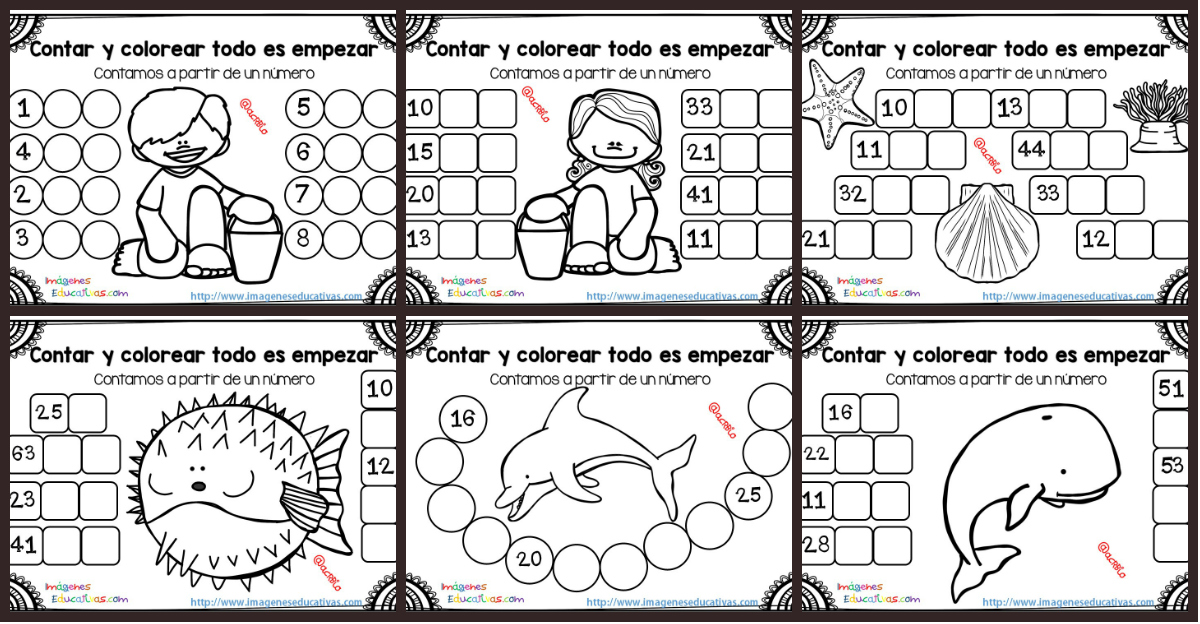 Contar y colorear todo es empezar - Imagenes Educativas