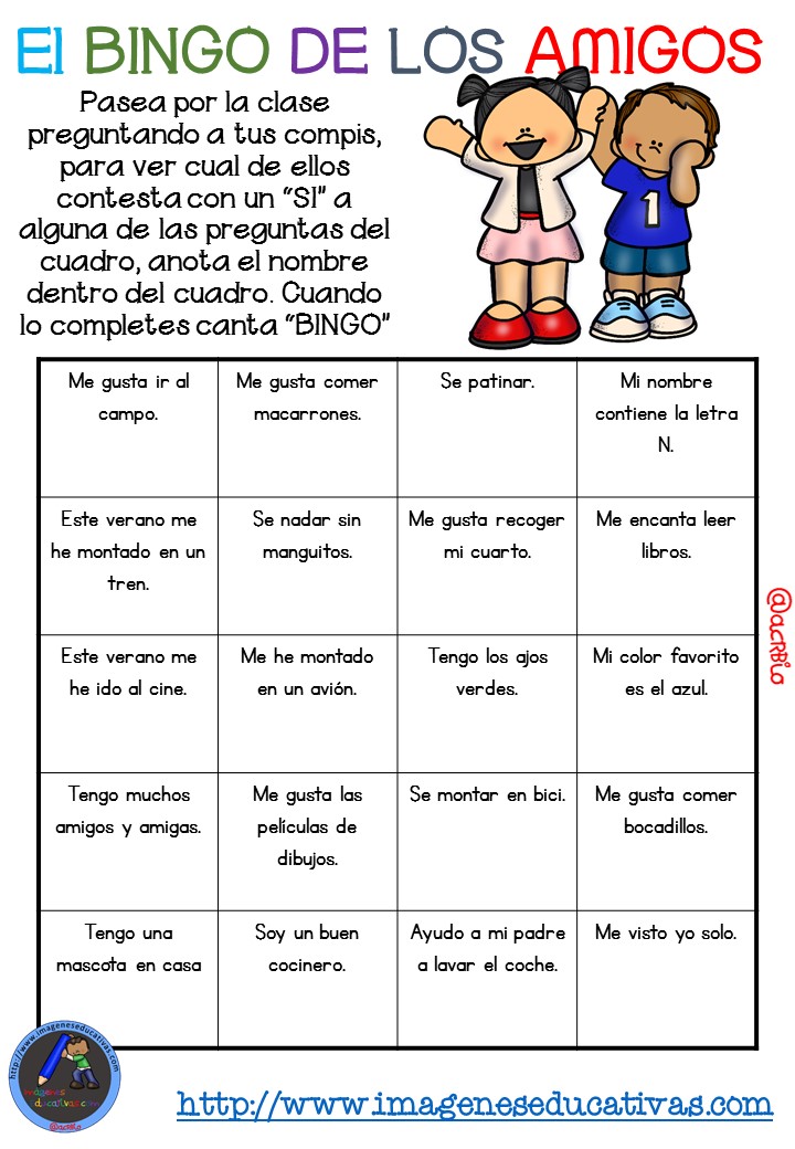 101 ACTIVIDADES PARA HACER LOS PRIMEROS DÍAS DE CLASE – Imagenes Educativas