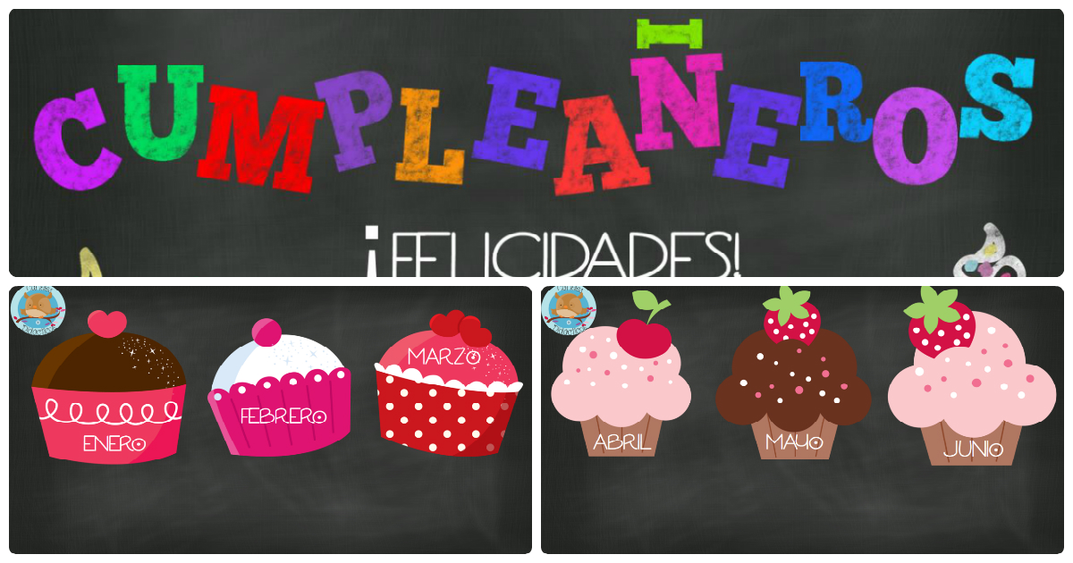 Carteles didácticos para los cumpleaños español e inglés