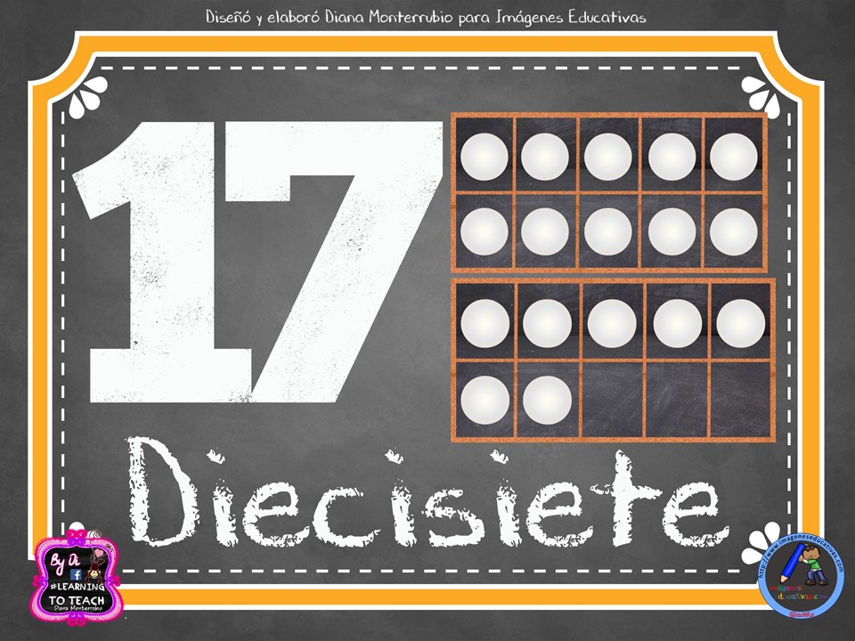 Carteles para trabajar los Números (18) - Imagenes Educativas
