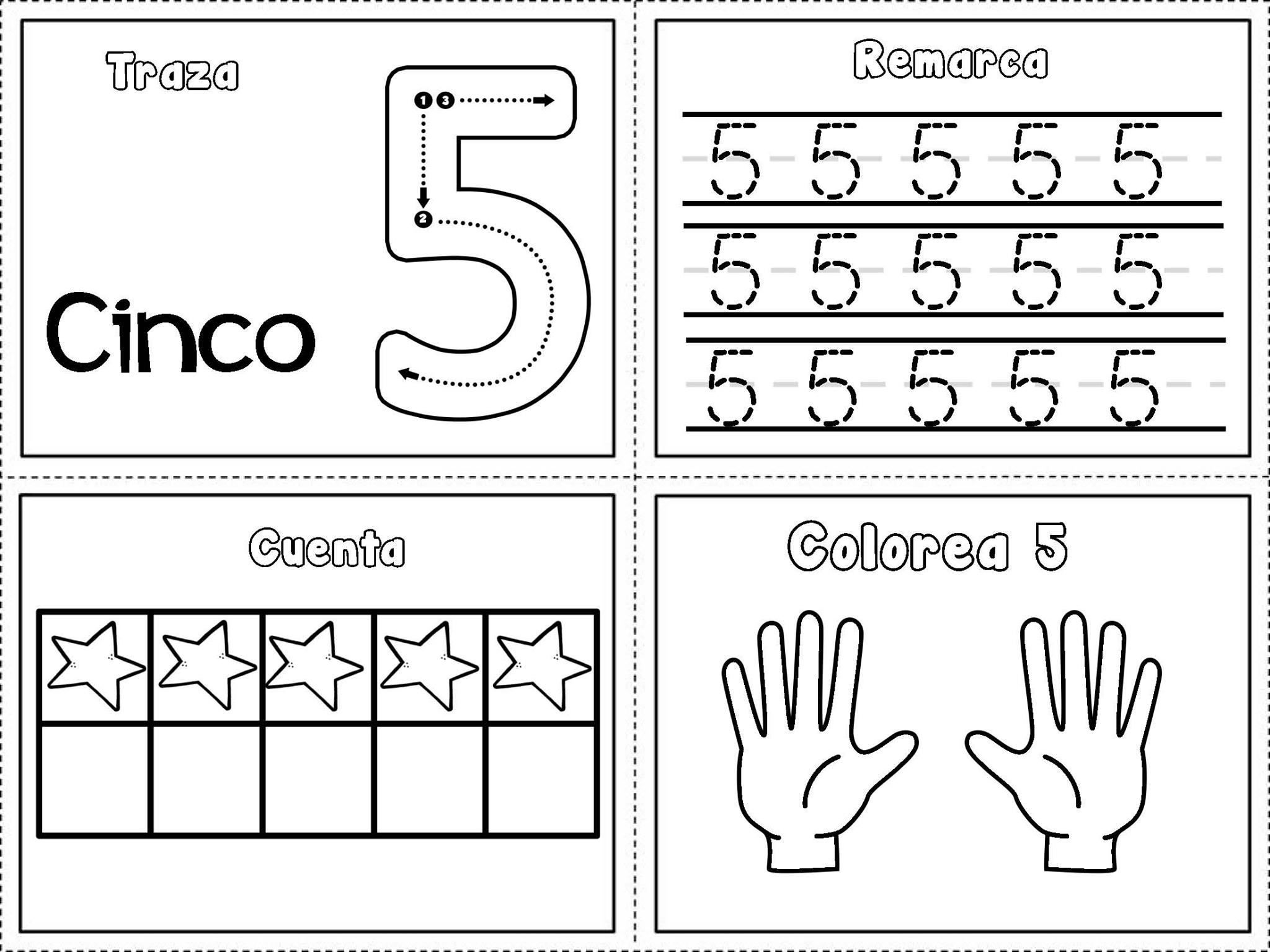 Grafomotricidad números del 1 al 10 (5) - Imagenes Educativas