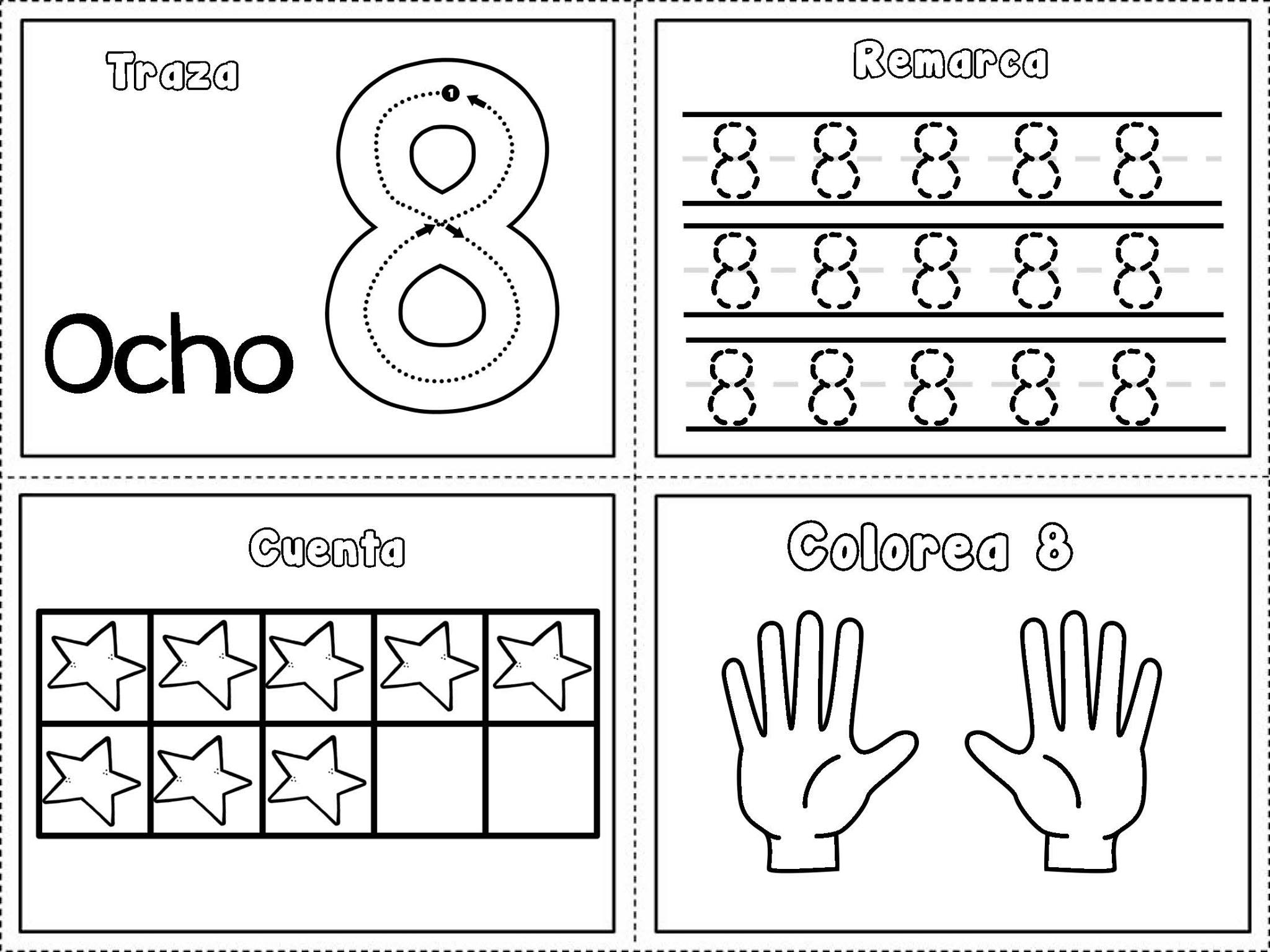 Grafomotricidad números del 1 al 10 (8) - Imagenes Educativas