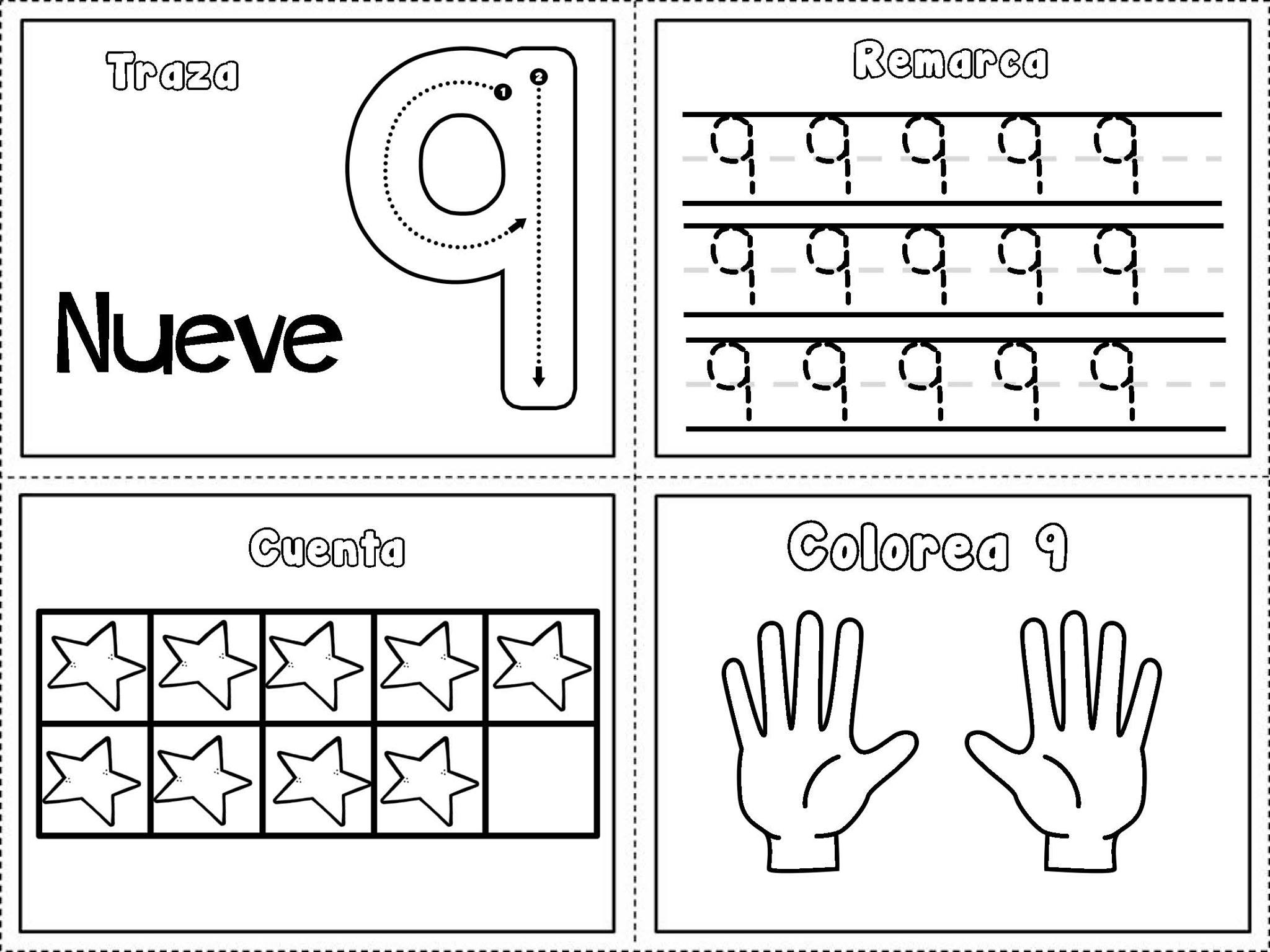 Grafomotricidad números del 1 al 10 (9) - Imagenes Educativas