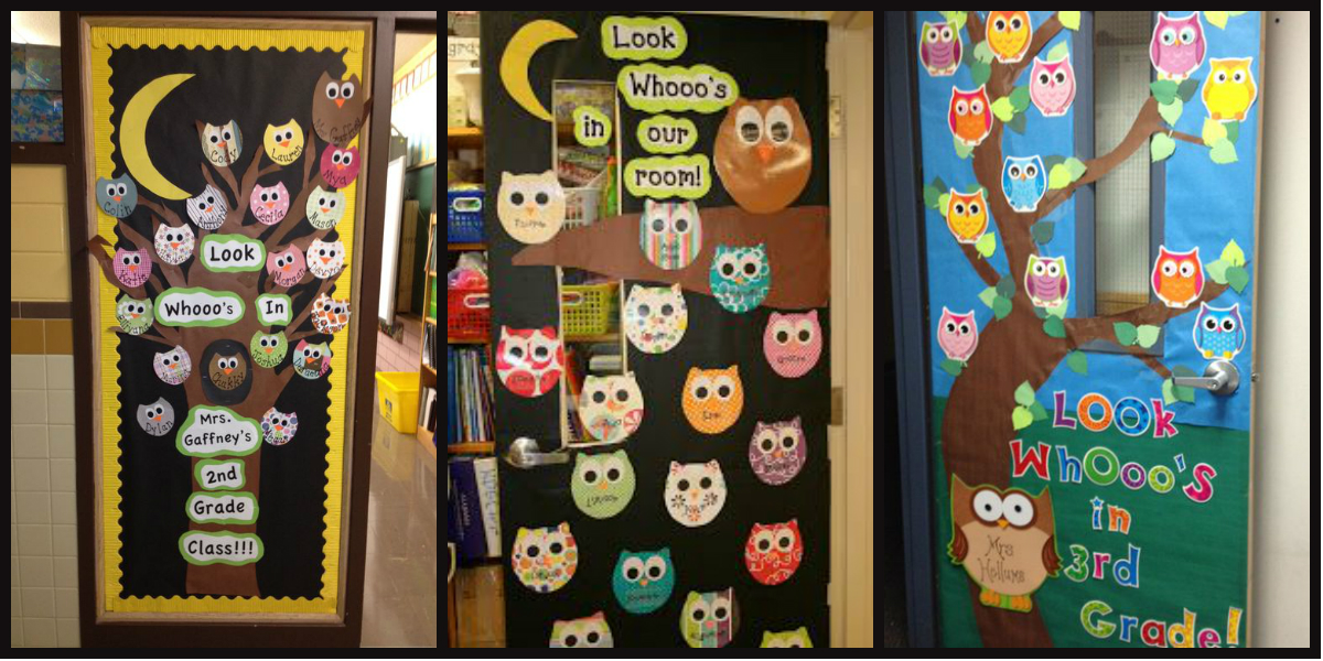 Puertas de clase y decoraciones con BÚHOS - Imagenes Educativas