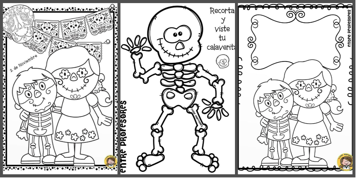 dibujos-para-colorear-el-dia-de-los-muertos-portada - Imagenes Educativas
