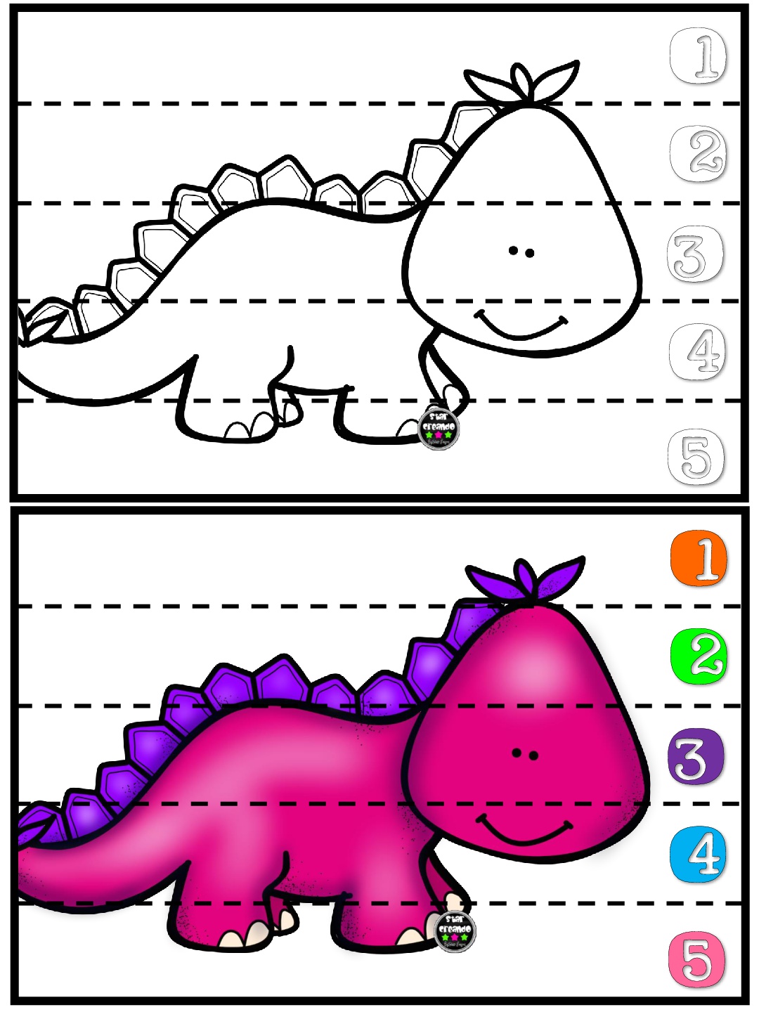 puzles-de-dinosaurios-para-repasar-los-numeros-1 - Imagenes Educativas