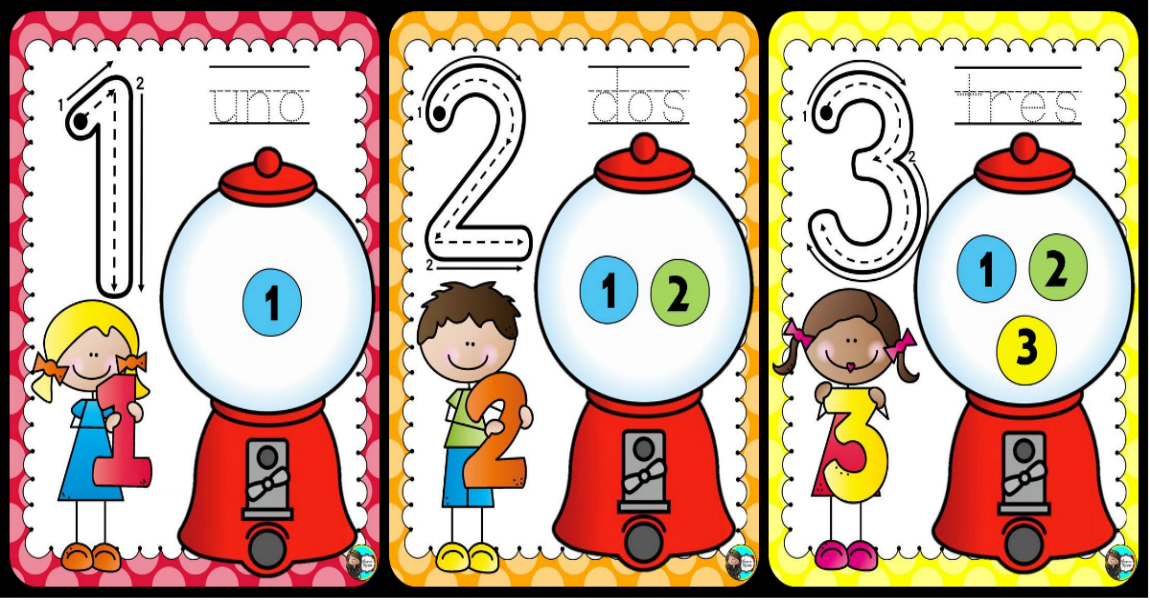 Tarjetas para trabajar los números y repasar trazo, conteo y grafía ...
