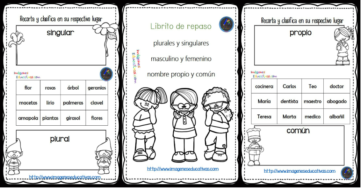 Mi librito de repaso, genero y número - Imagenes Educativas