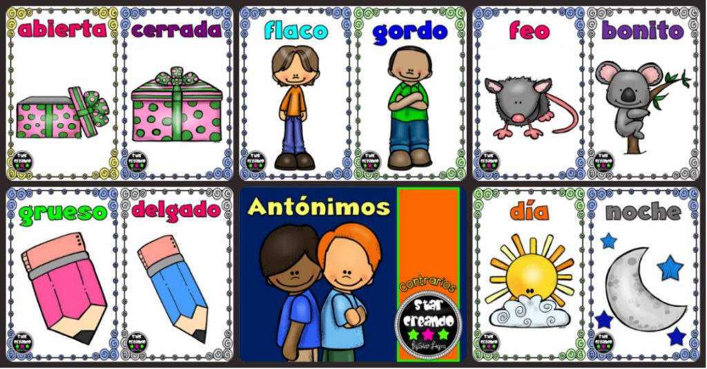 Opuestos, antónimos o contrarios, tarjetas para trabajar en clase II ...