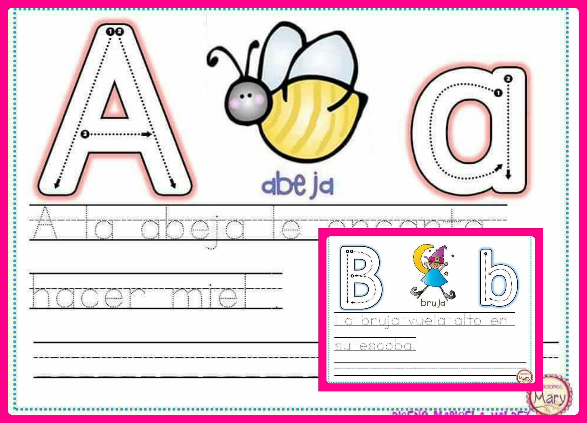 Completo abecedario guiado, repasamos Grafomotricidad - Imagenes Educativas