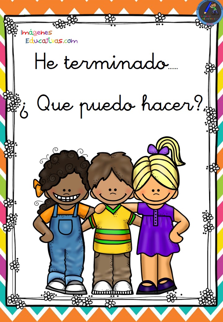 Carteles “que hacer después de terminar las tareas" - Imagenes Educativas