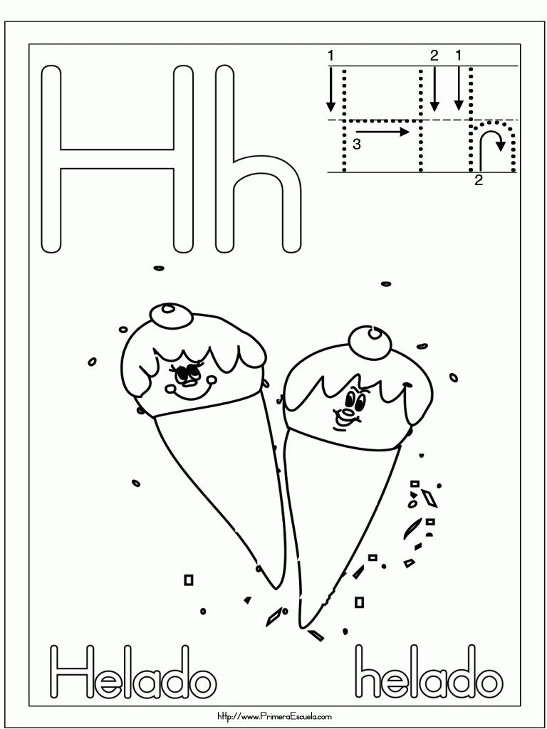 Ficha letra h helado_b - Imagenes Educativas