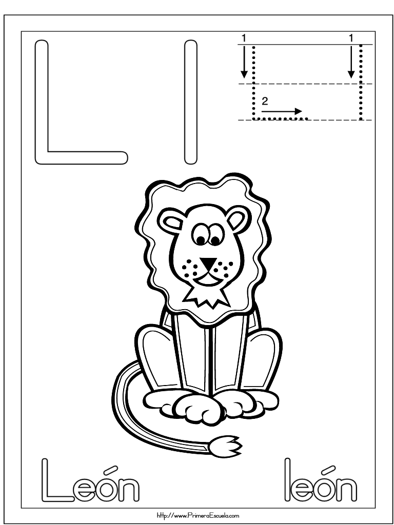 Ficha letra l león - Imagenes Educativas
