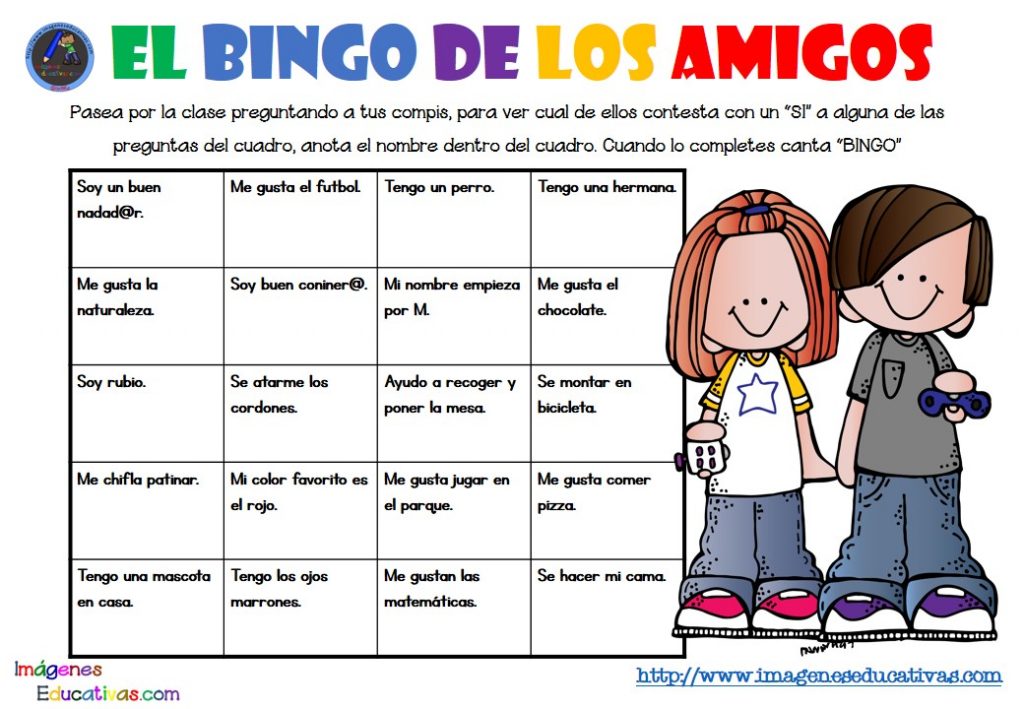 SÚPER ACTIVIDAD INICIAL “El BINGO DE LOS AMIGOS” - Imagenes Educativas