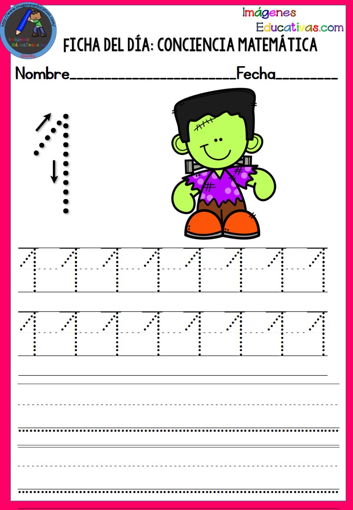 Grafomotricidad Números halloween (1) - Imagenes Educativas