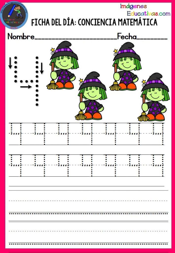 Grafomotricidad Números halloween (4) - Imagenes Educativas