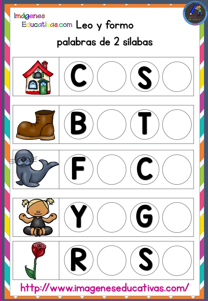 Leo y formo palabras de 2 sílabas (2) - Imagenes Educativas