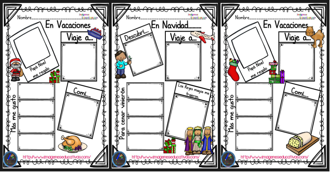 FICHAS, para trabajar el primer día de clase después de Navidad ...