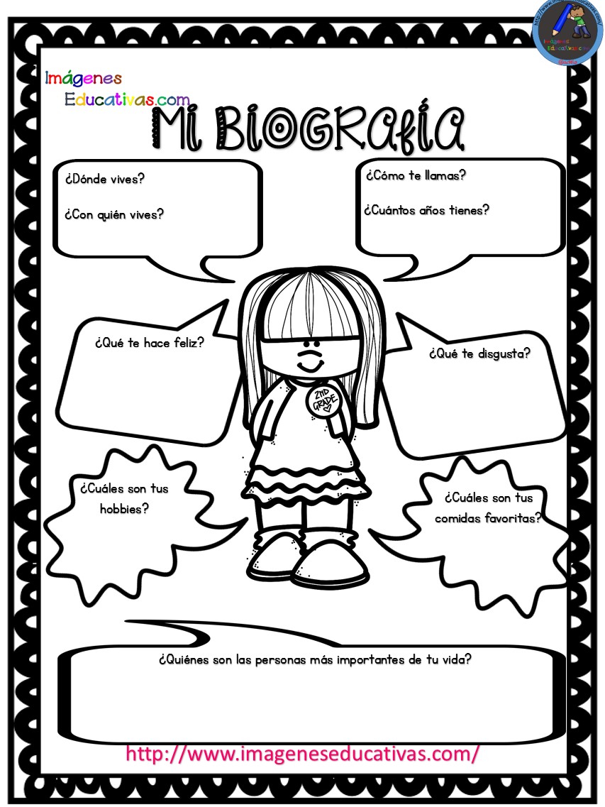 Autobiografía para niños Primaria y Primer Grado - Imagenes Educativas