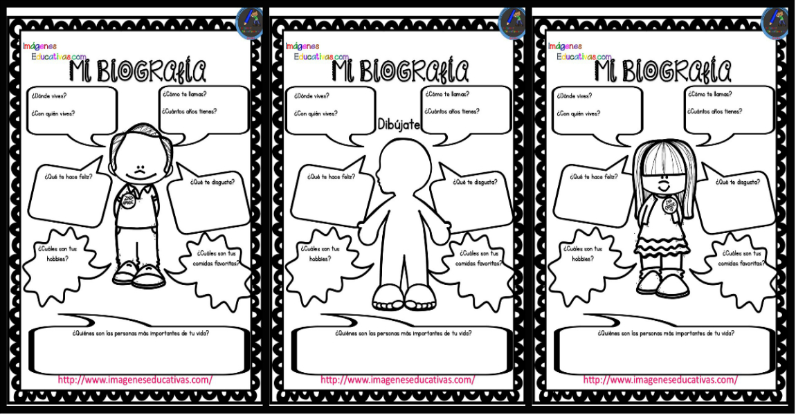 Autobiografía para niños Primaria y Primer Grado - Imagenes Educativas