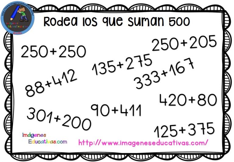 500 EJERCICIOS PARA MEJORAR Y CONTROLAR EL CALCULO MENTAL - Imagenes Educativas