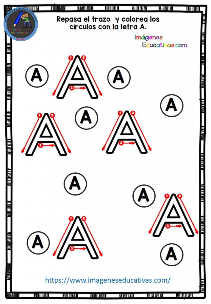 Completo cuaderno de repaso de la letra A 40 actividades originales ...