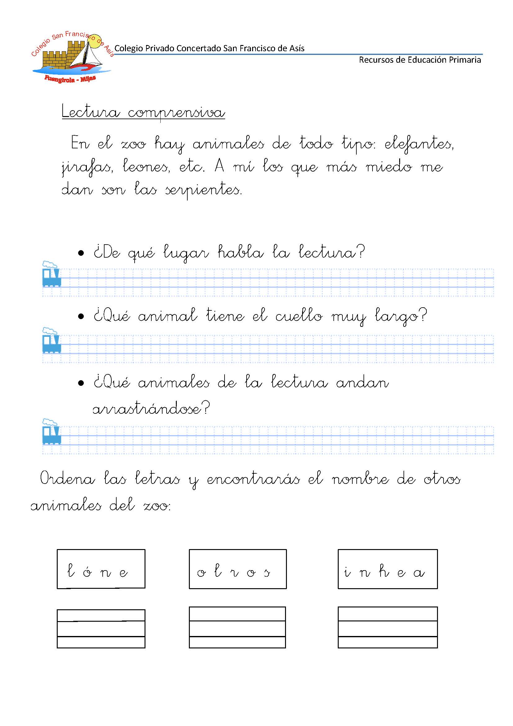 50 Fichas de comprensión lectora para primer grado y primer ciclo de ...