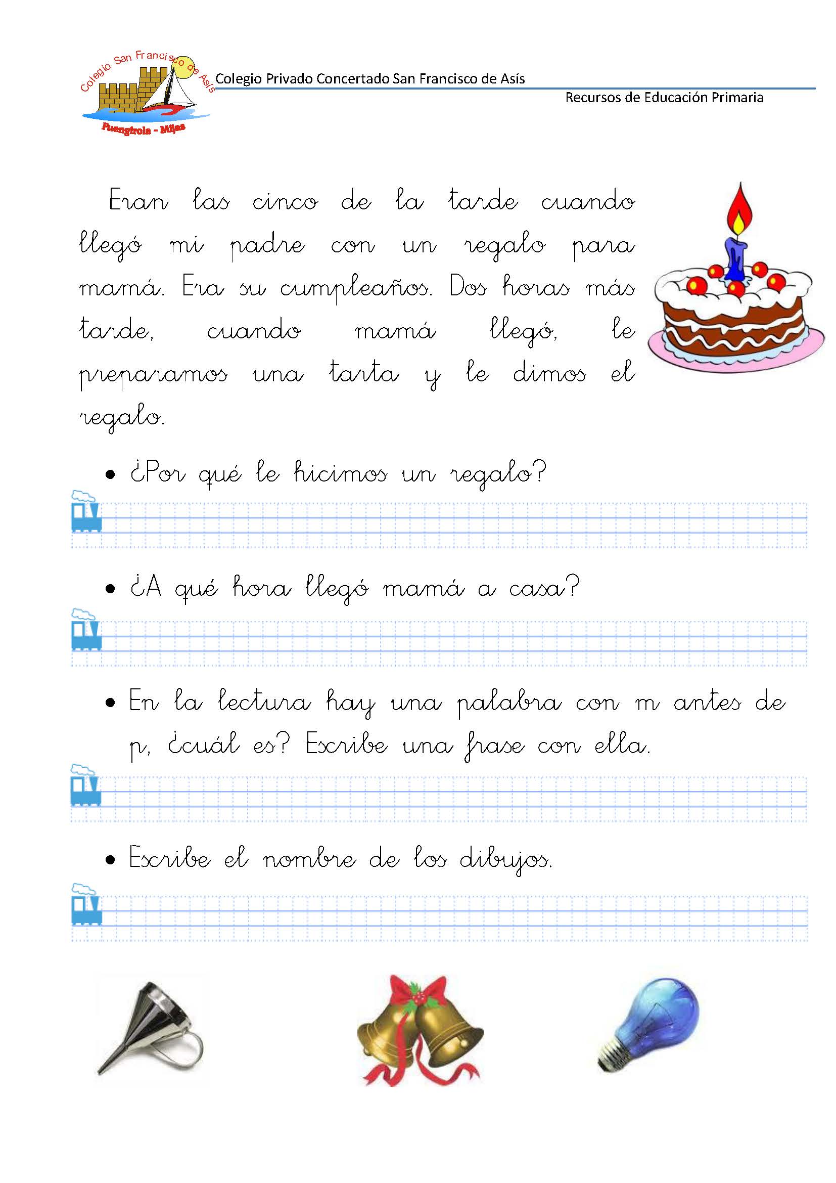 50 Fichas De Comprensión Lectora Para Primer Ciclo De Primaria Y Primer