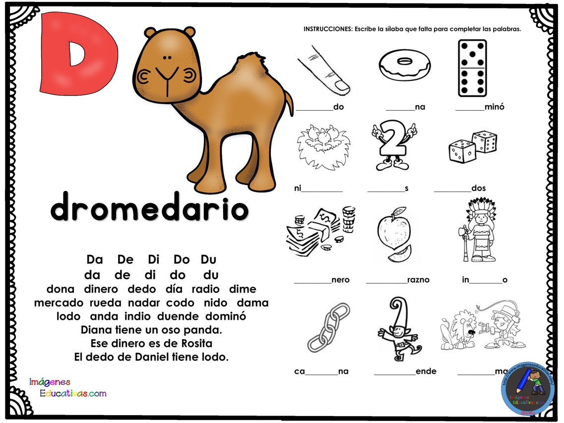 Abecedario para trabajar las Sílabas (18) - Imagenes Educativas
