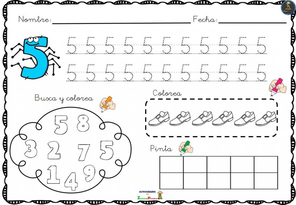 Fichas para trabajar los números de forma divertida (5) - Imagenes ...