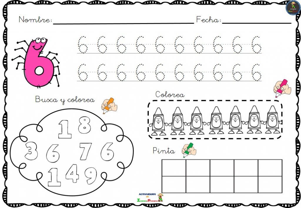 Fichas para trabajar los números de forma divertida (6) - Imagenes ...