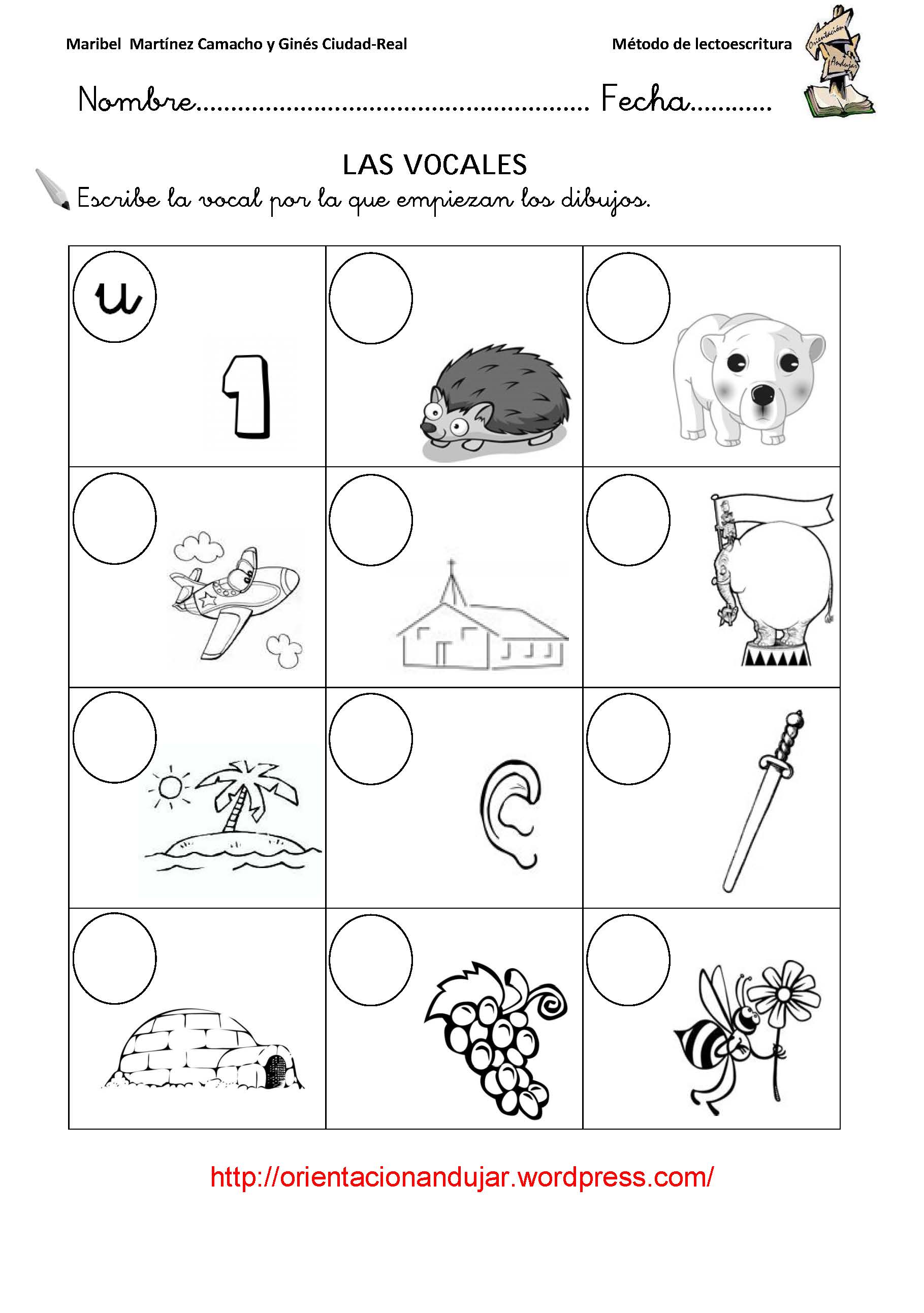 Programa de lectoescritura trabajamos las vocales_Página_18 - Imagenes ...