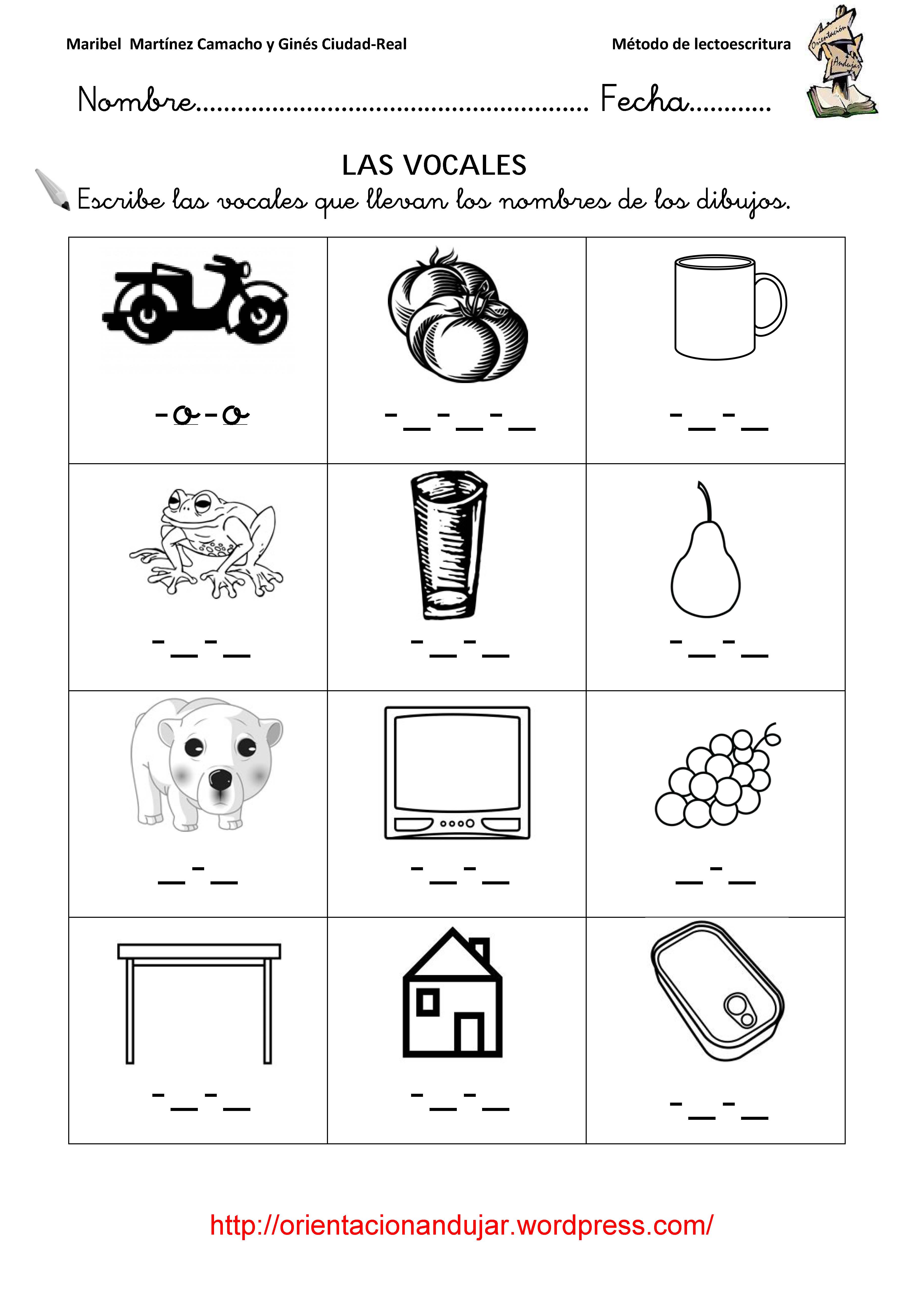 Programa de lectoescritura trabajamos las vocales_Página_19 - Imagenes ...