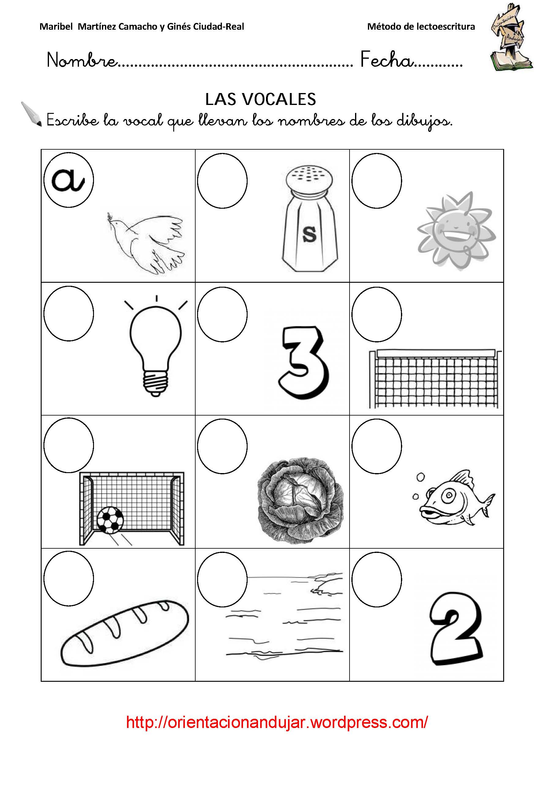 Programa de lectoescritura trabajamos las vocales_Página_20 - Imagenes ...