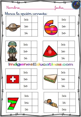 Fichas para trabajar el reconocimiento silábico ¿Por qué sílaba empieza ...