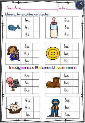 Fichas para trabajar el reconocimiento silábico ¿Por qué sílaba empieza ...