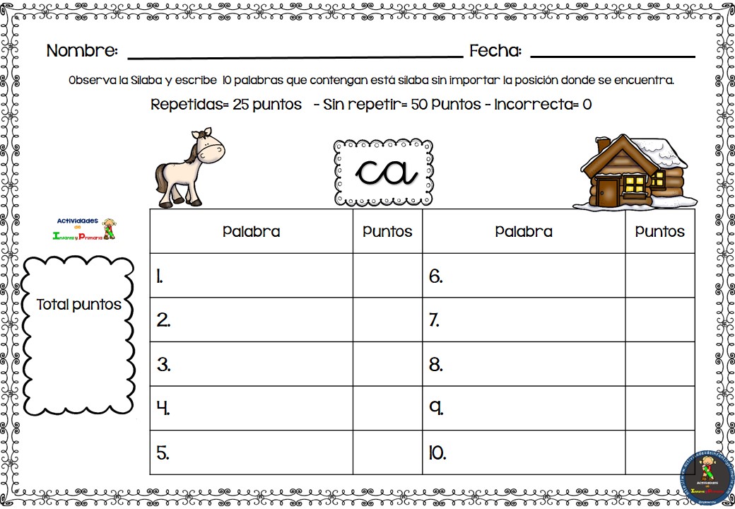 Formamos palabras con sílabas - Imagenes Educativas