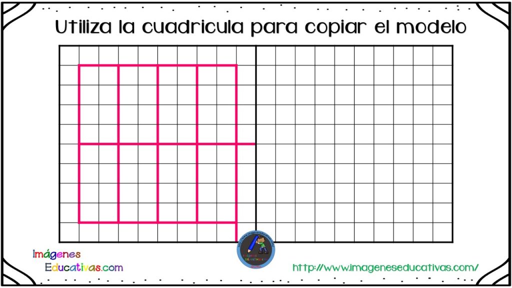 Ejercicos de preescritura con cuadrícula - Imagenes Educativas