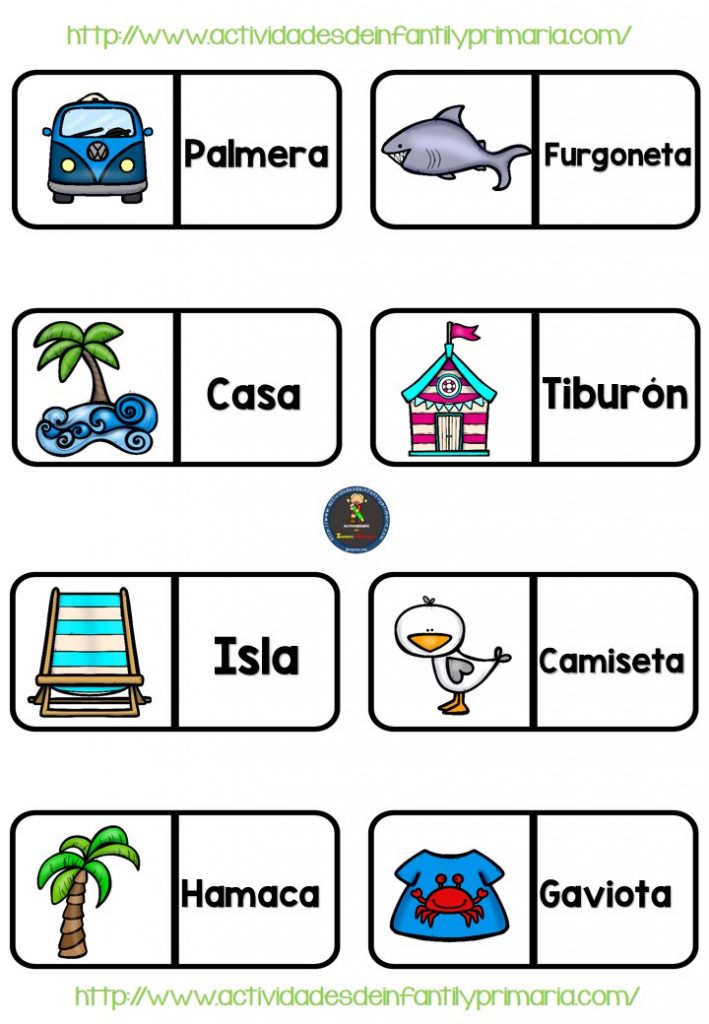 Dominó con motivos de verano - Imagenes Educativas