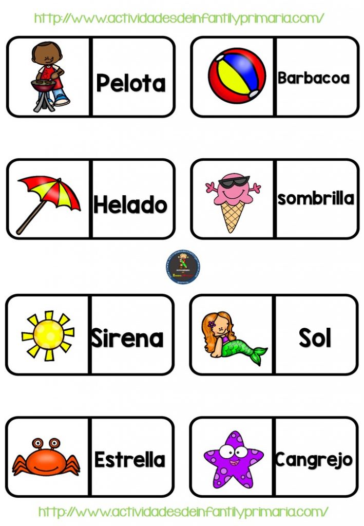 Dominó con motivos de verano - Imagenes Educativas