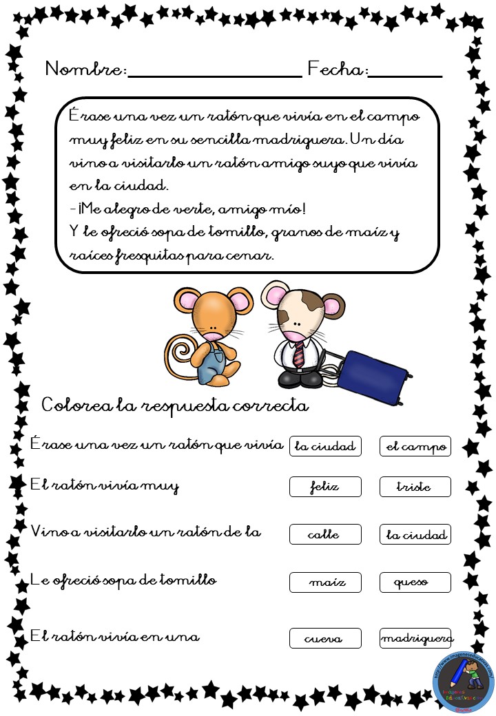 Fichas para la comprensión lectora (2) - Imagenes Educativas