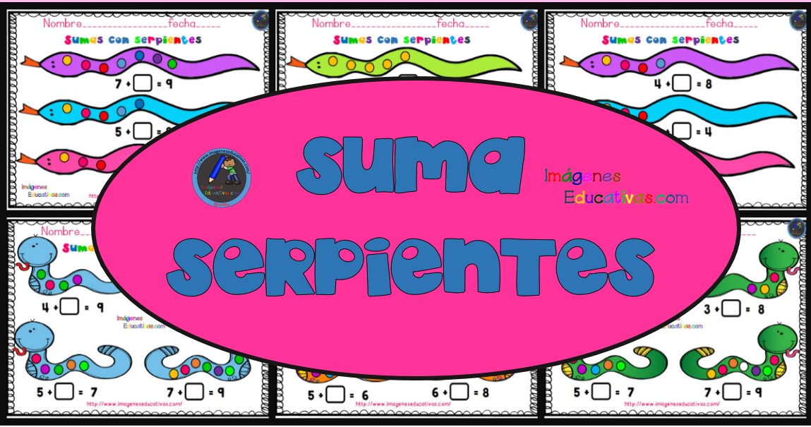 SUMA SERPIENTE manipulativo para practicar la suma - Imagenes Educativas