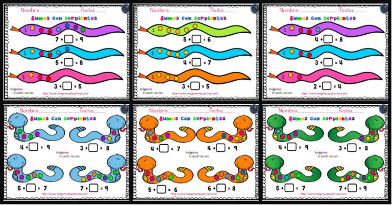 SUMA SERPIENTE manipulativo para practicar la suma - Imagenes Educativas