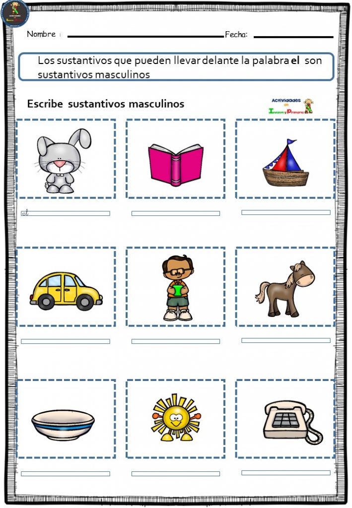 Repasamos los sustantivos masculino y femenino - Imagenes Educativas