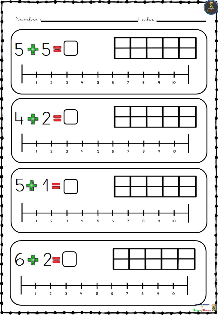Fichas para trabajar la recta numérica (4) - Imagenes Educativas