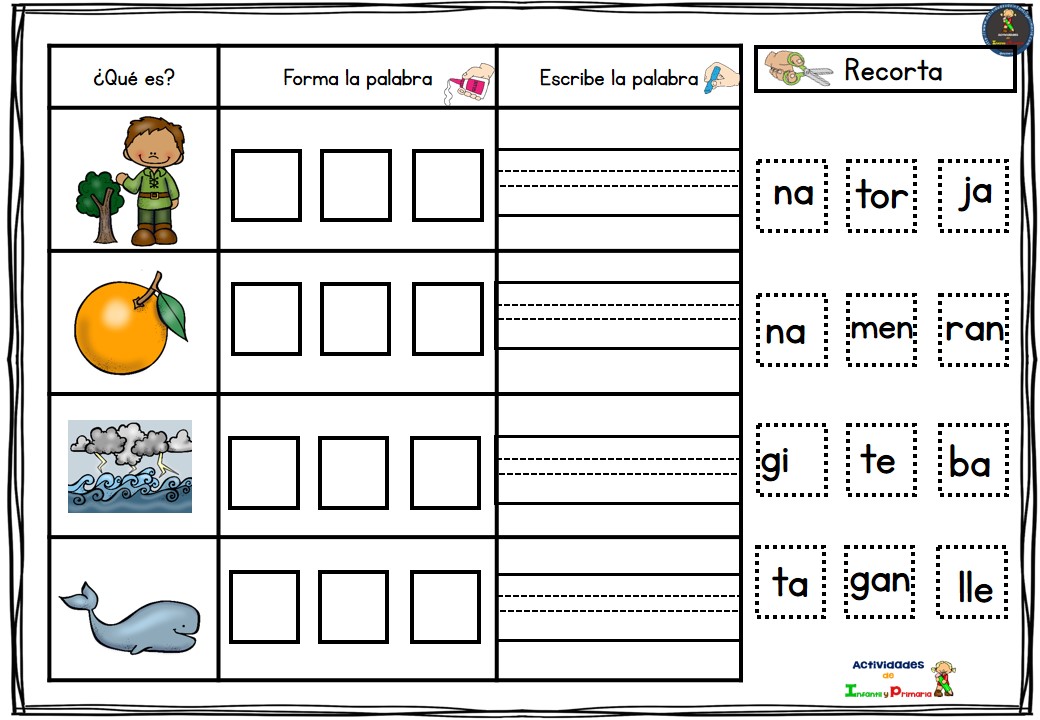 Fichas para trabajar las palabras de 3 sílabas (4) - Imagenes Educativas