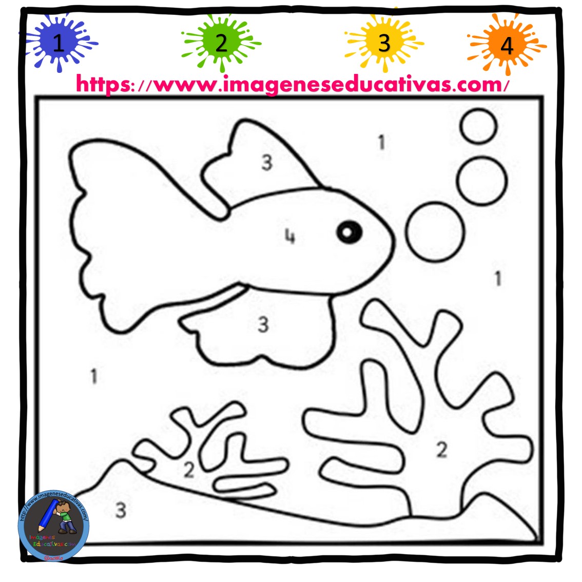 Colorea por números (2) - Imagenes Educativas