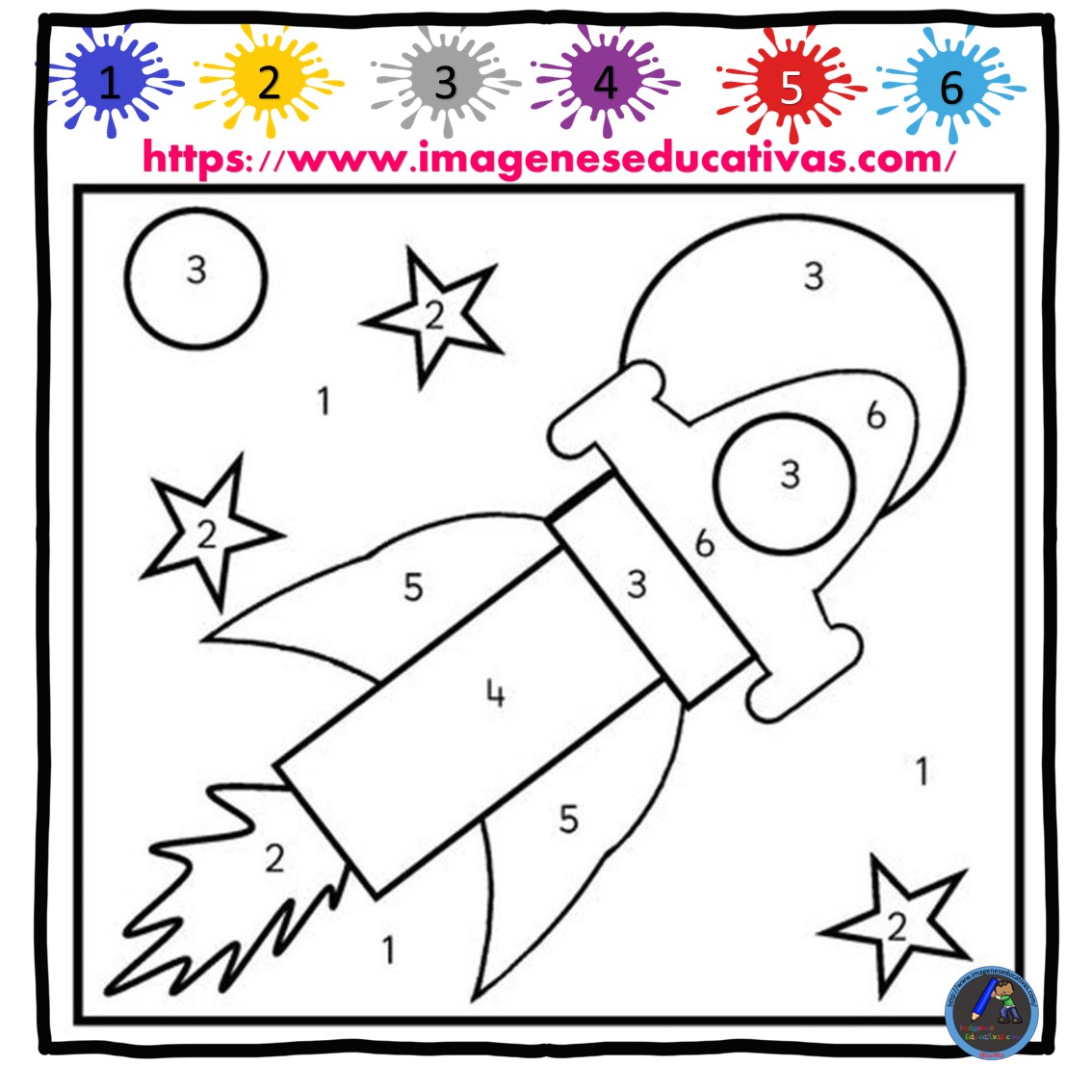 Colorea por números (6) - Imagenes Educativas