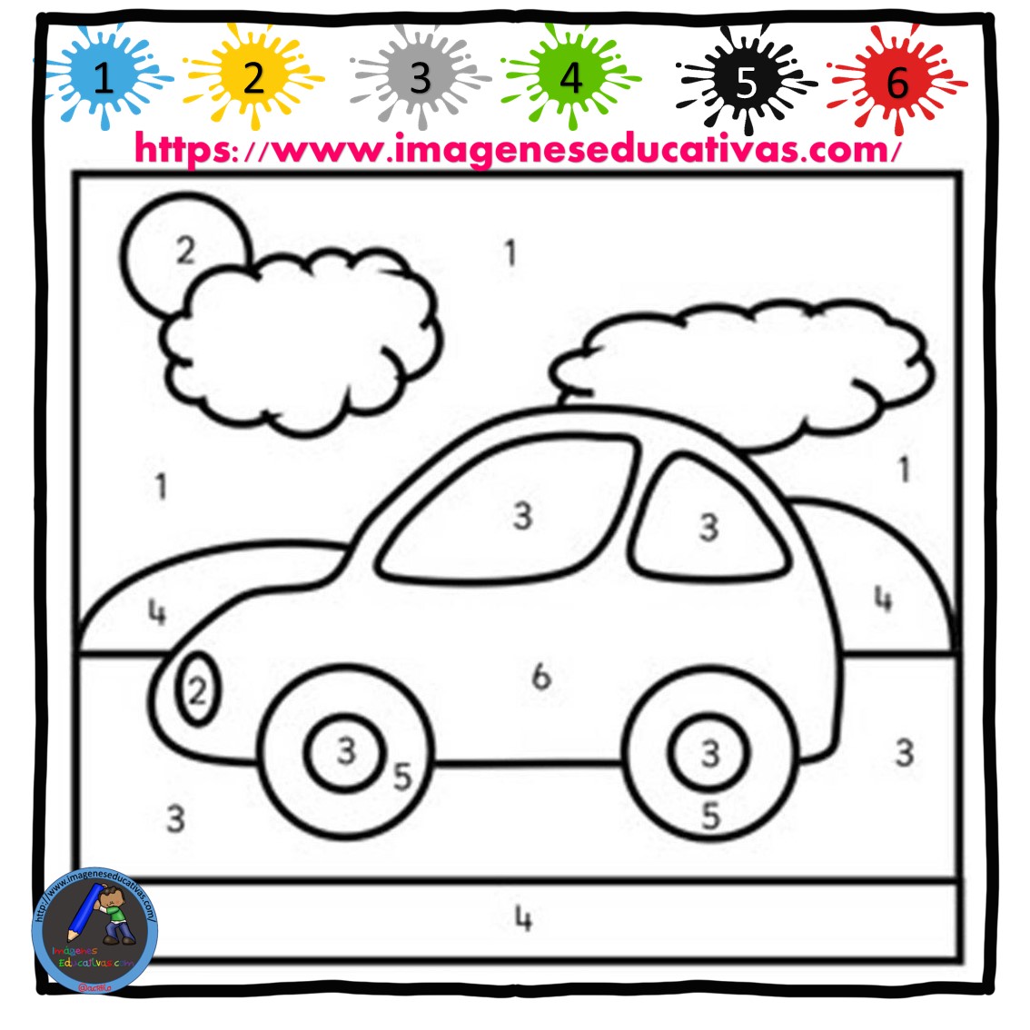 Colorea por números (7) - Imagenes Educativas