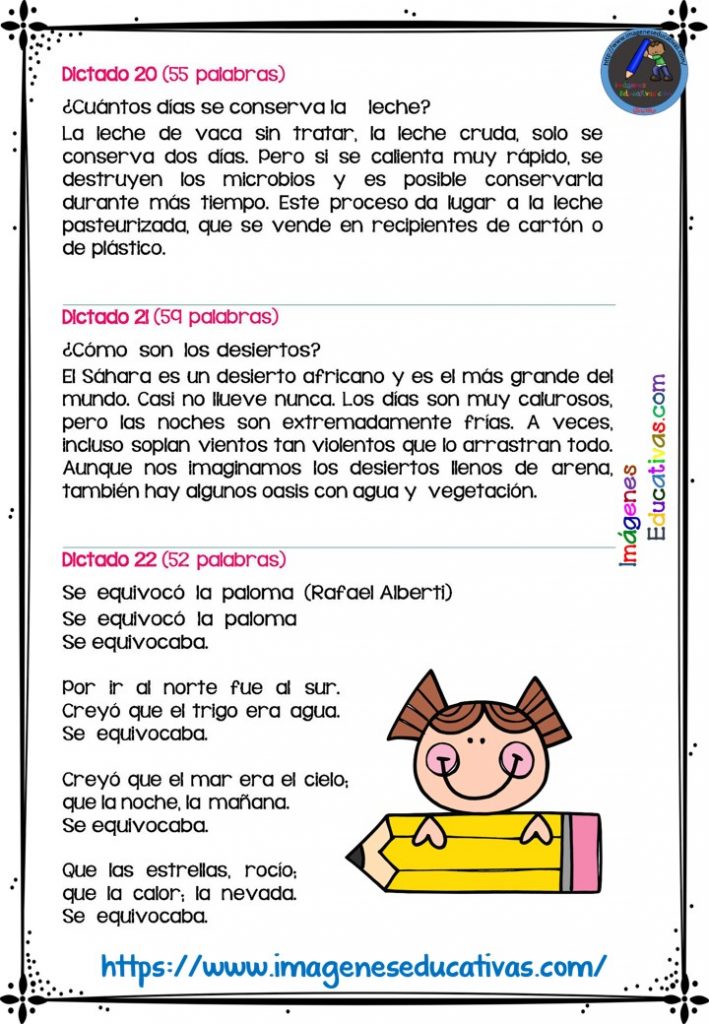 30 DICTADOS PARA PRIMARIA 1º 2º Y 3º CICLO (6) - Imagenes Educativas